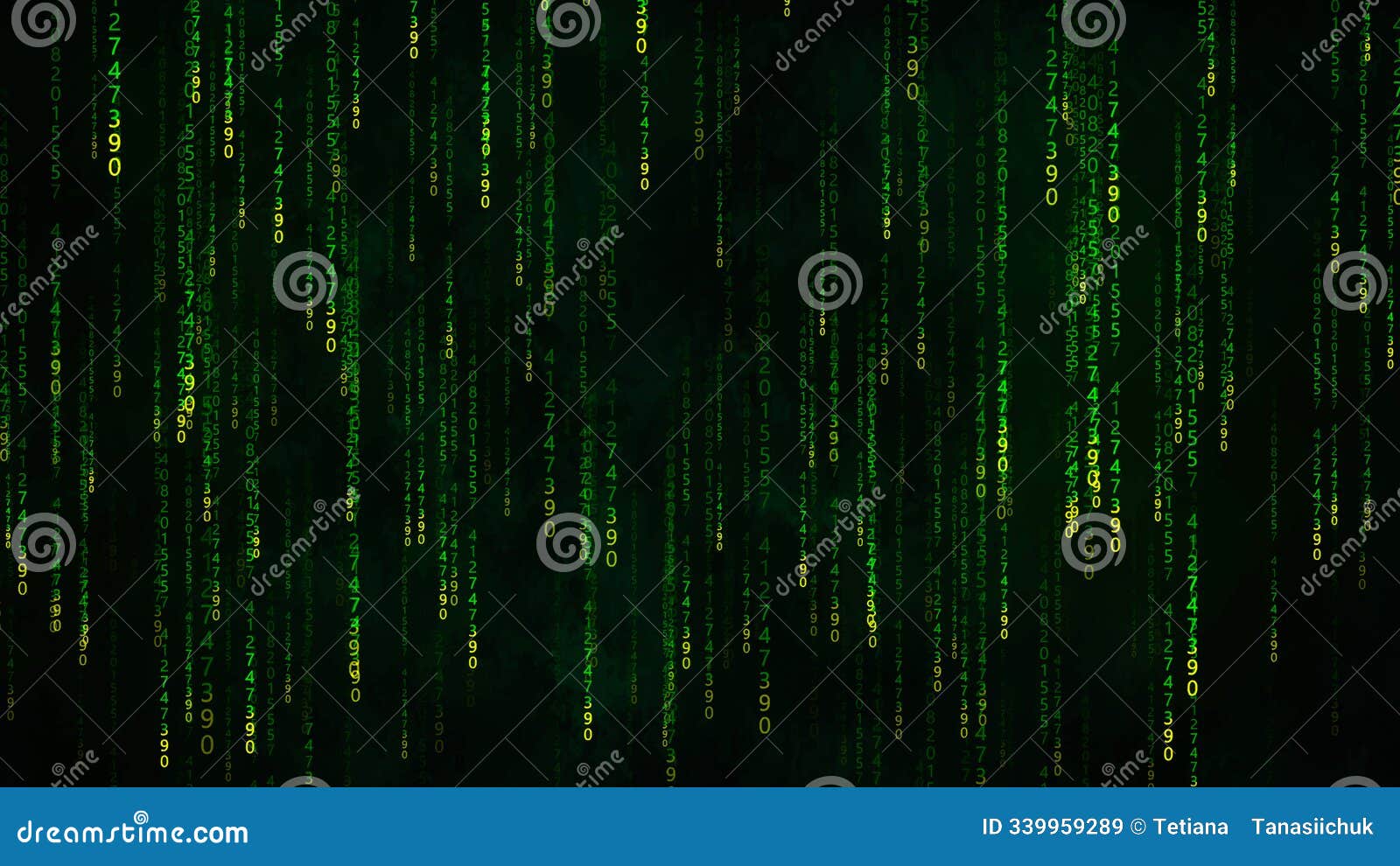 Binary Code with Numbers Moving on the Screen. Digital Age. Binary Algorithm, Data Code ...