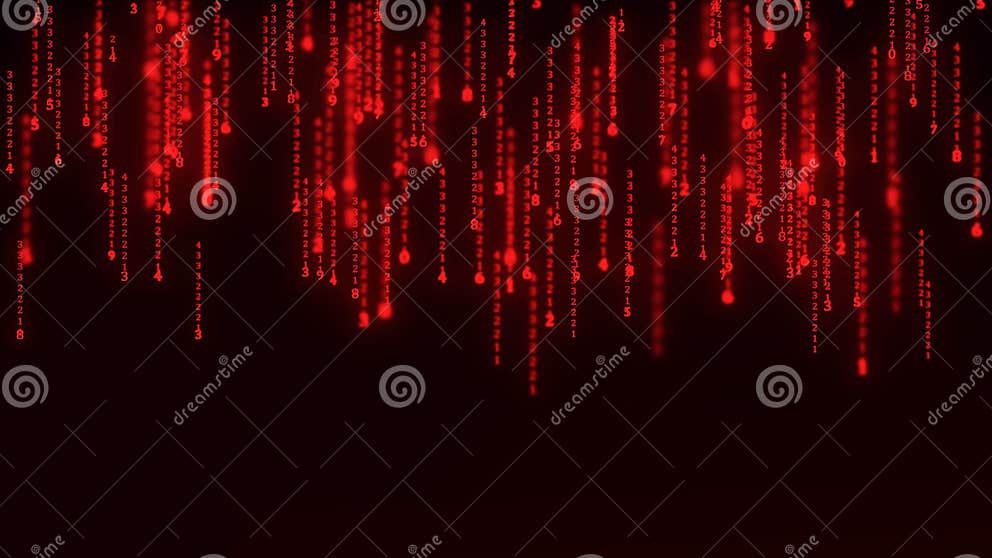 Binary Code with Numbers Moving on the Screen. Digital Age. Binary ...