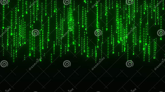 Binary Code with Numbers Moving on the Screen. Digital Age. Binary Algorithm, Data Code ...