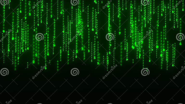 Binary Code with Numbers Moving on the Screen. Digital Age. Binary Algorithm, Data Code ...