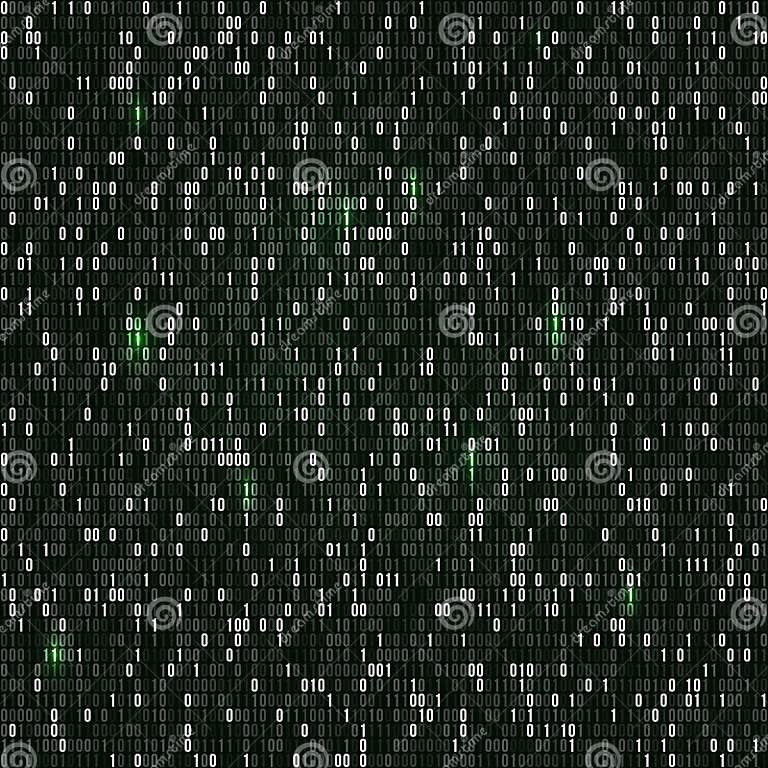 Binary Code with Numbers One and Zero on Dark Background. Artificial Intelligence. Big Data ...