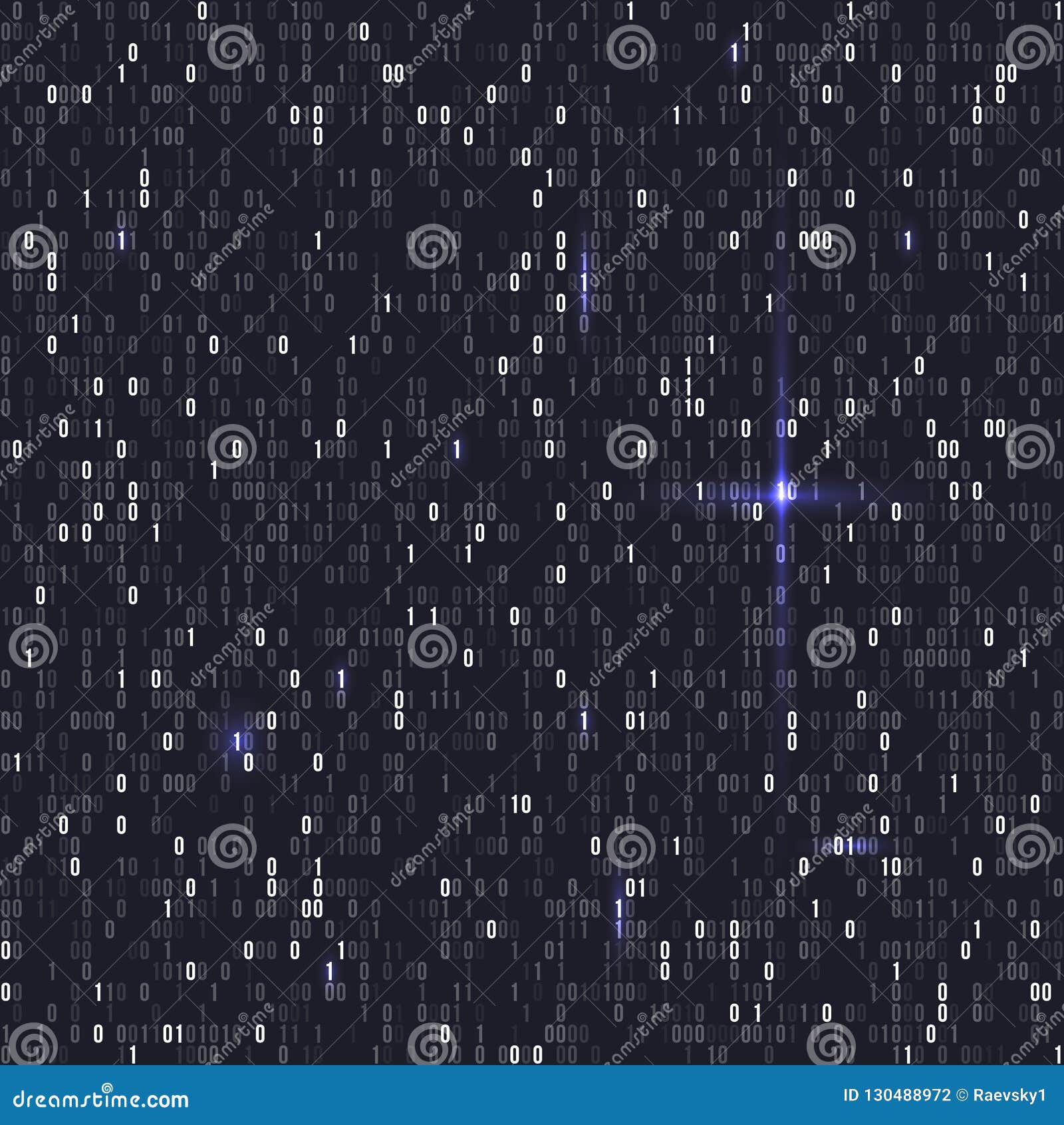 Binary Code with Numbers One and Zero on Dark Background. Artificial Intelligence. Big Data ...