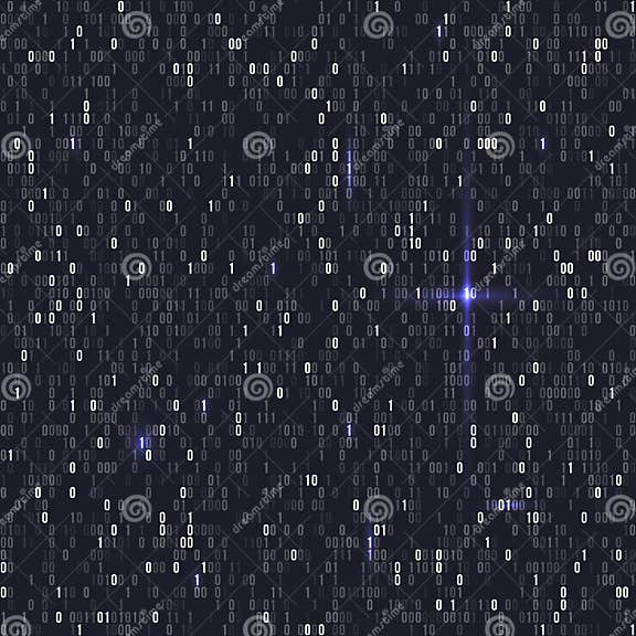 Binary Code With Numbers One And Zero On Dark Background Artificial