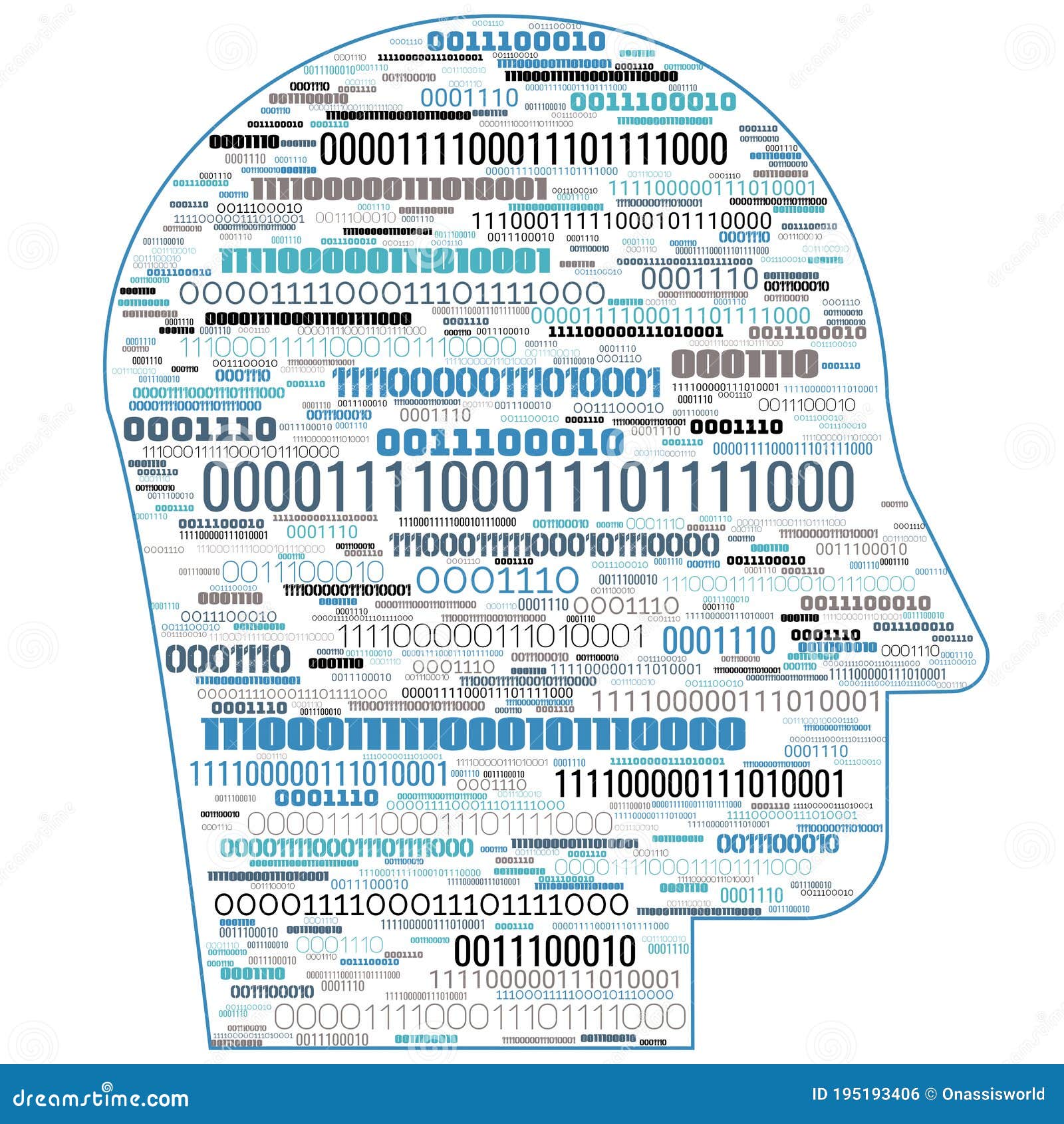 Binary Code 000111 Numbers Shapped Stock Illustration - Illustration of ...