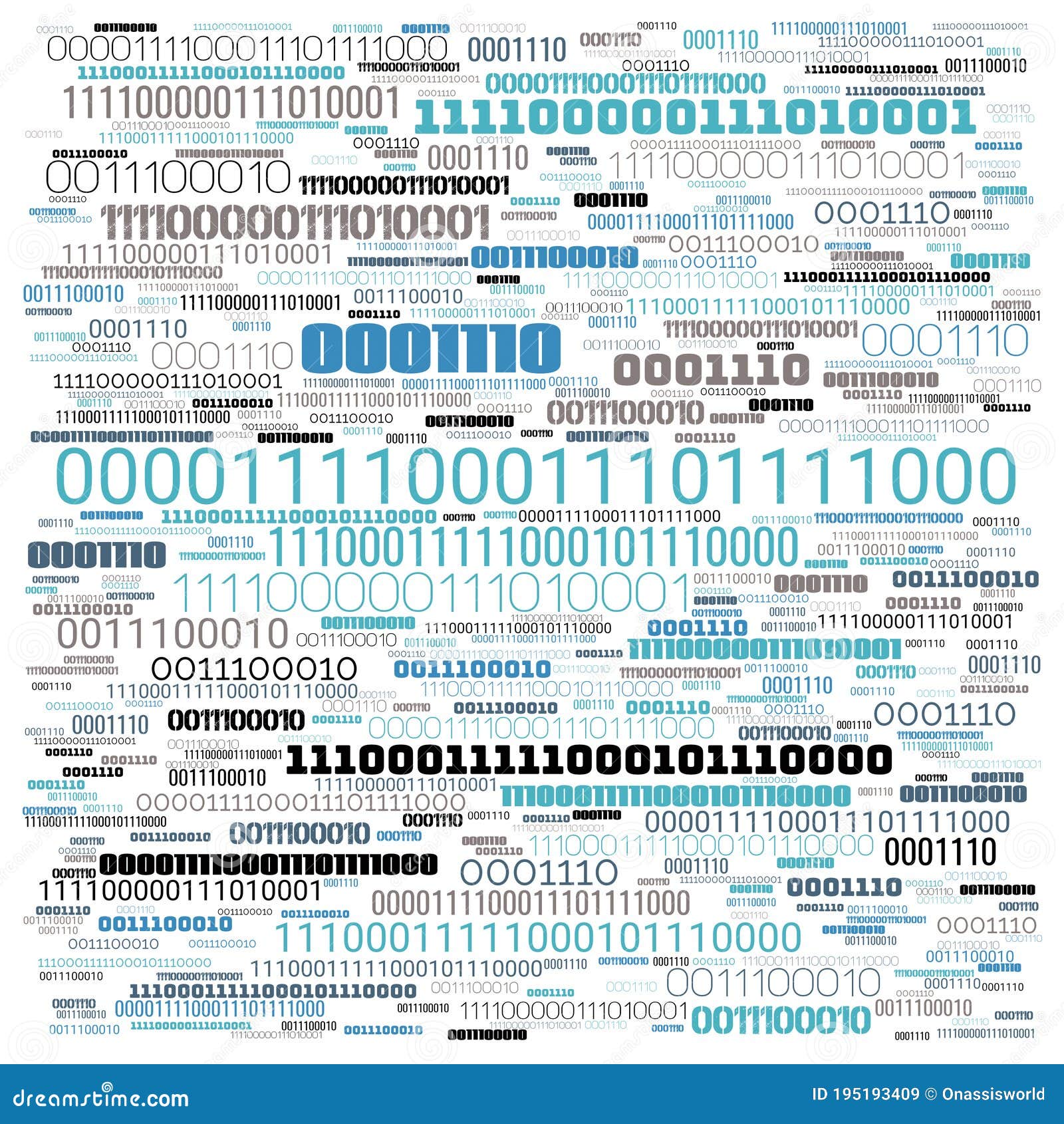 Binary Code 000111 Numbers Shapped Stock Illustration - Illustration of ...