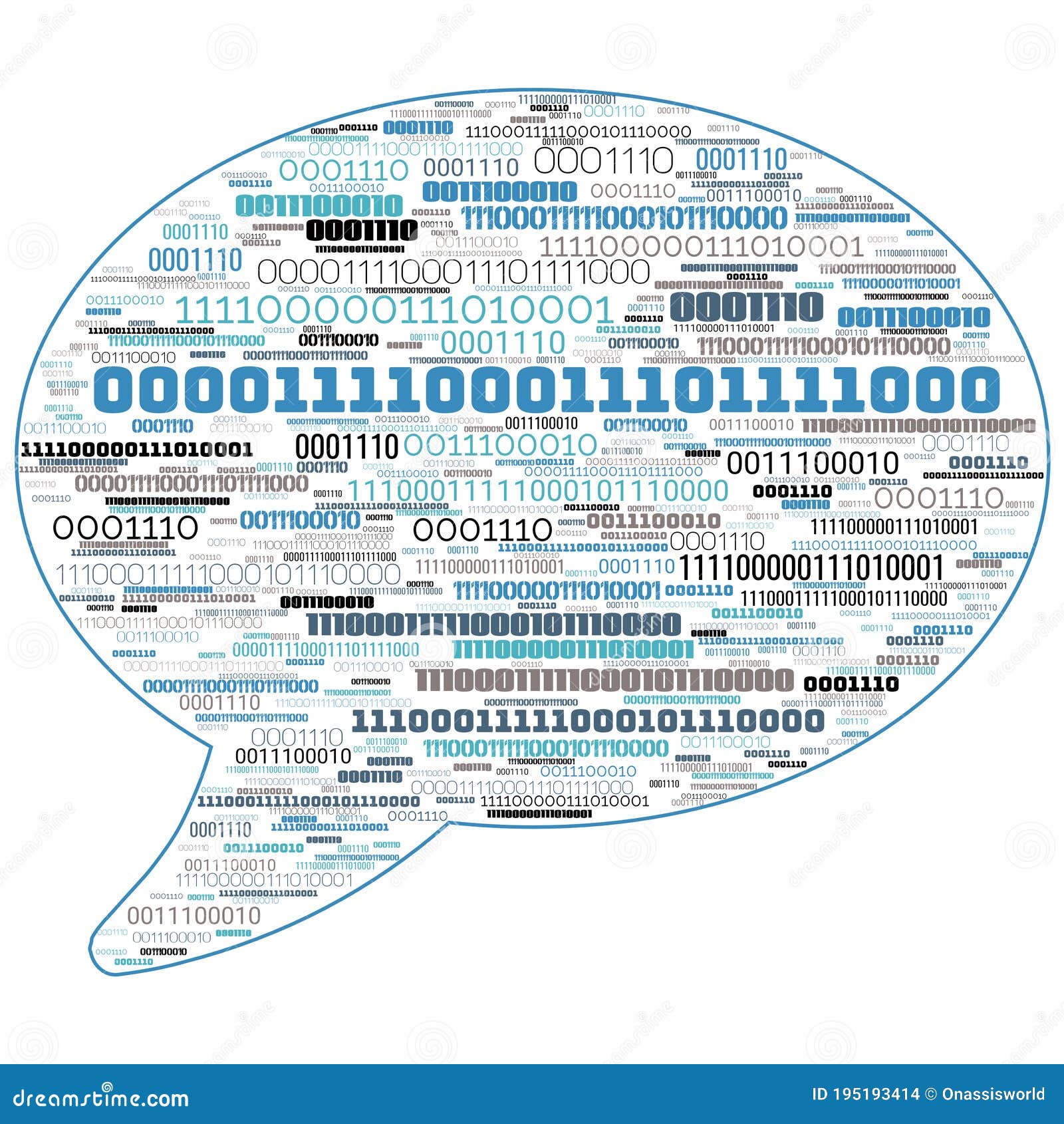 Binary Code 000111 Numbers Shapped Stock Illustration - Illustration of ...
