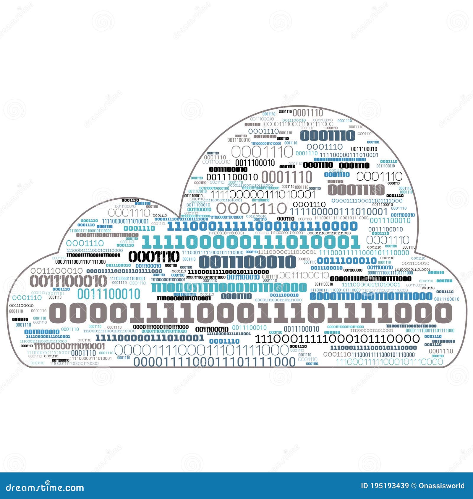 Binary Code 000111 Numbers Shapped Stock Illustration - Illustration of ...
