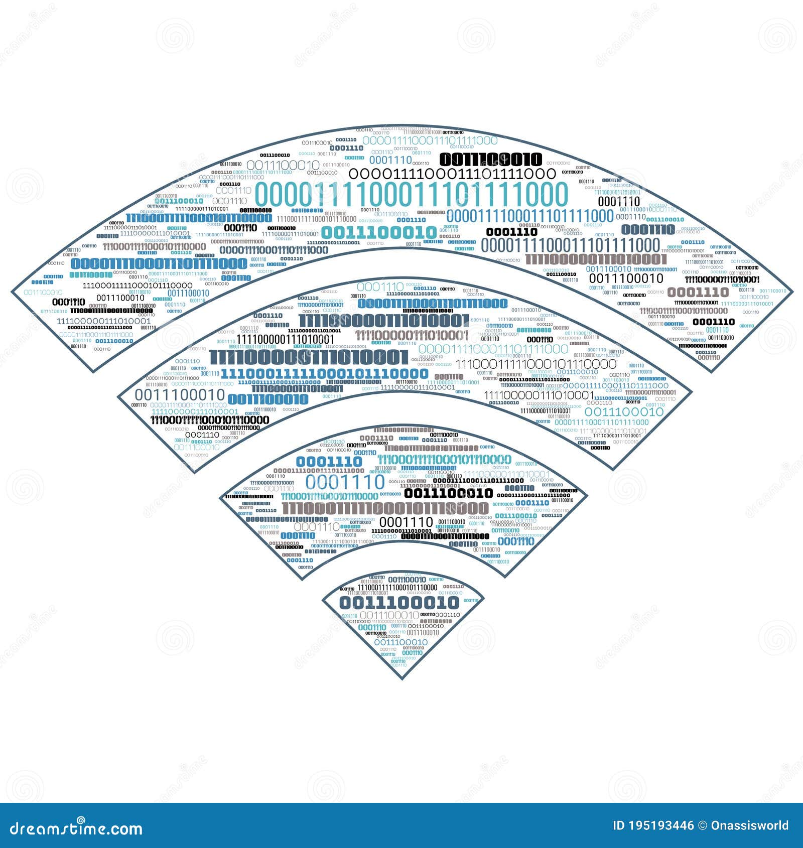 Binary Code 000111 Numbers Shapped Stock Illustration - Illustration of ...