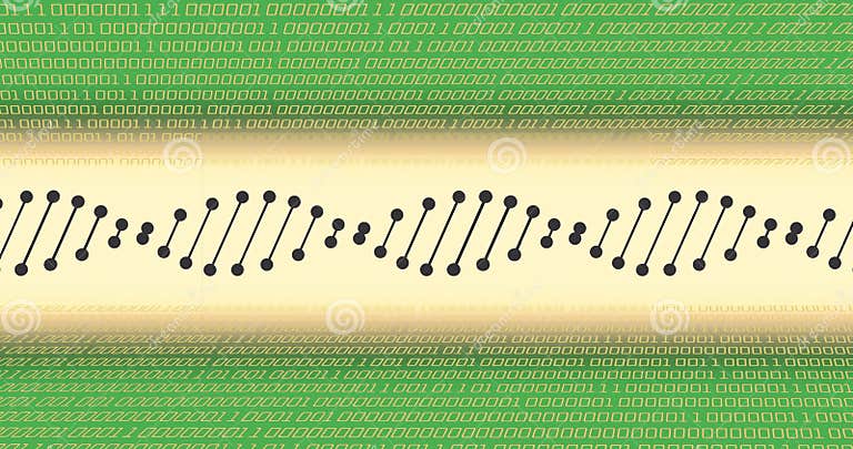 Binary Code Over Dna Strand Illustration Stock Illustration ...