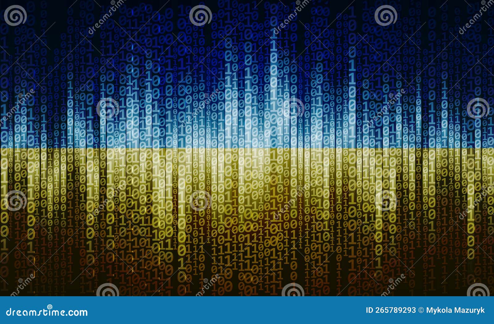 Binary Code Pattern in Blue and Yellow Colors of Flag of Ukraine ...
