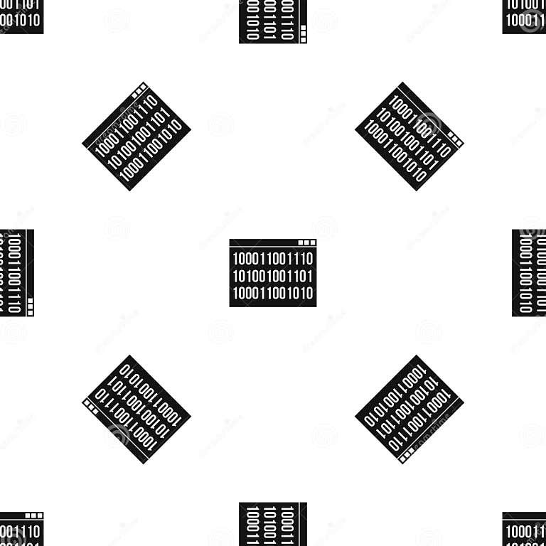 Binary Code Pattern Seamless Black Stock Vector - Illustration of ...