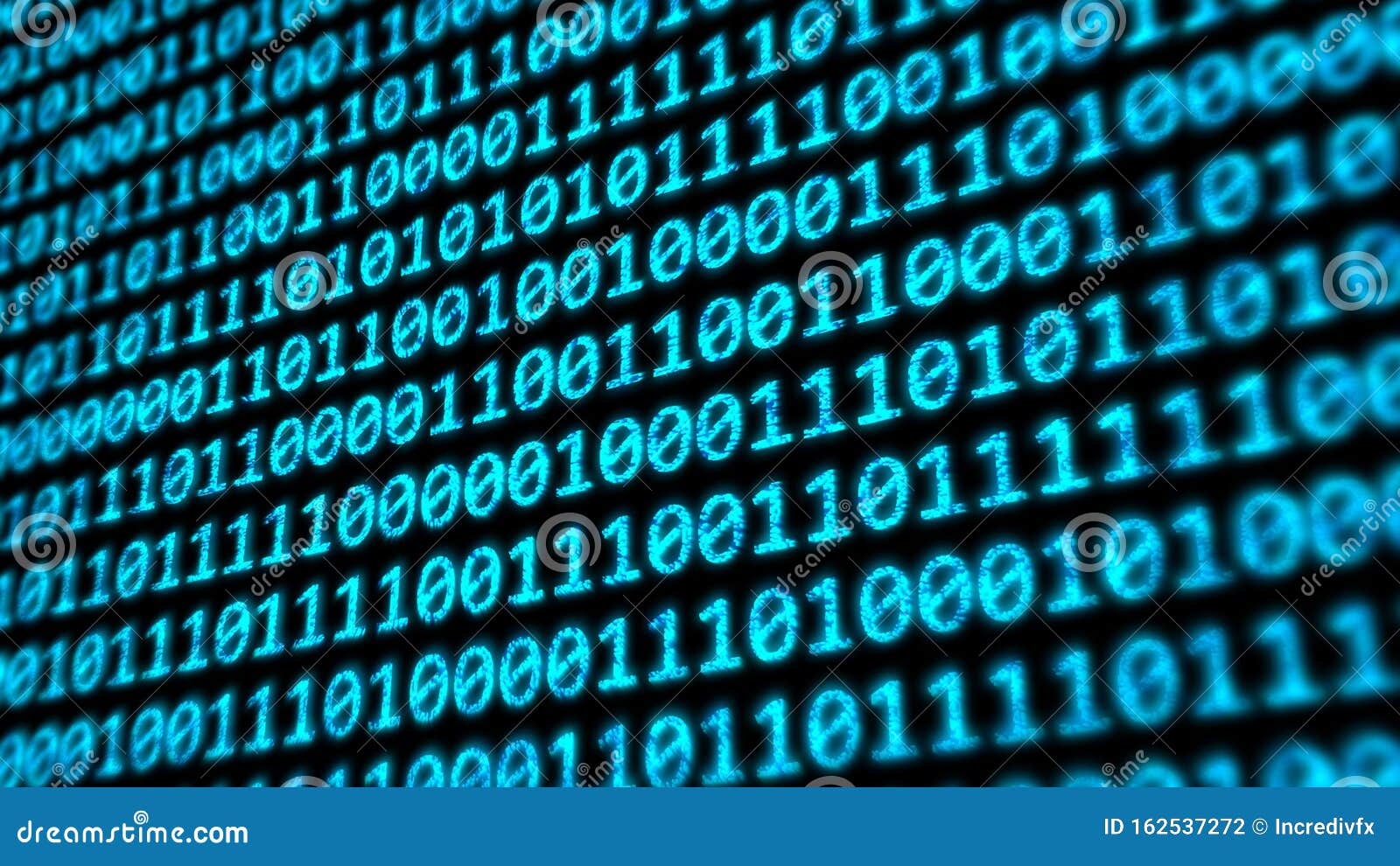 Binary Code Program Digits on Digital Computer Monitor Screen ...