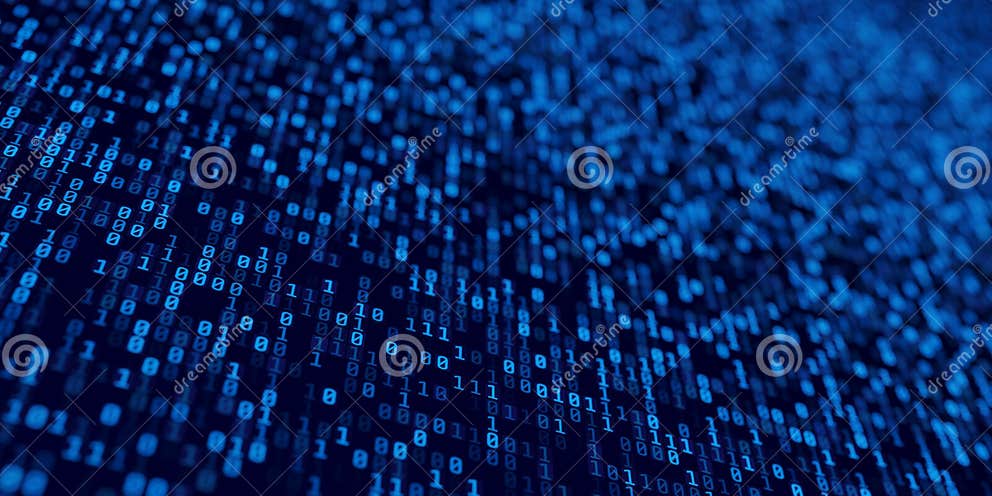 Binary Code Programming Data Internet Technology Concept. 3D Rendered ...