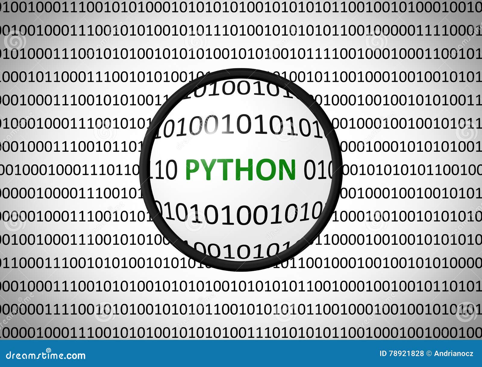 Binary Code With Python And Magnifying Lens Stock Illustration Illustration Of Information