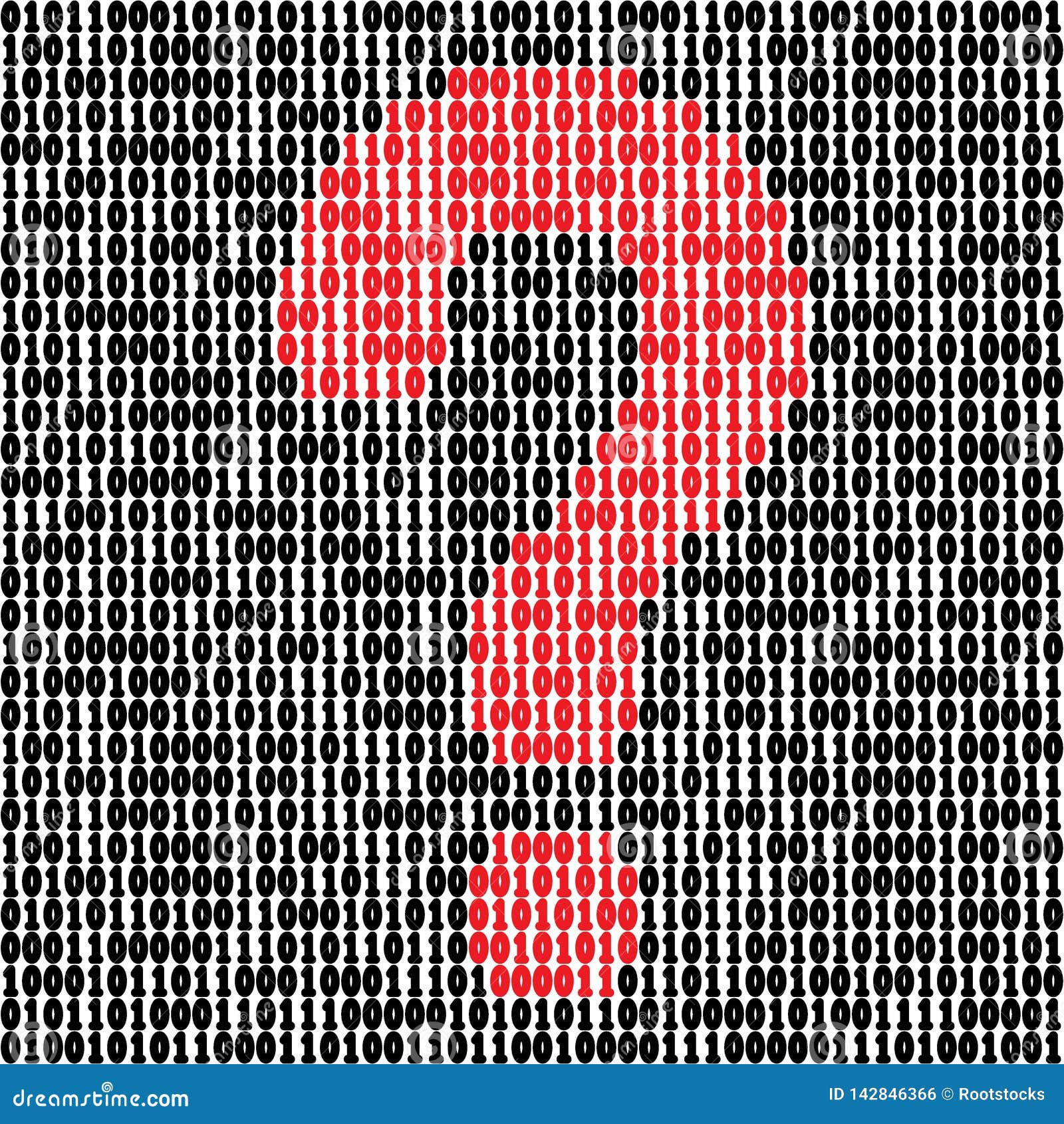Binary code question mark stock vector. Illustration of network - 142846366