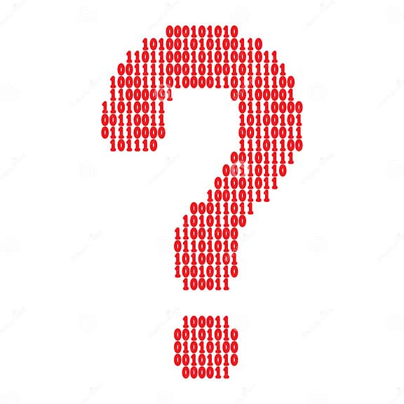 Binary code question mark stock illustration. Illustration of line ...