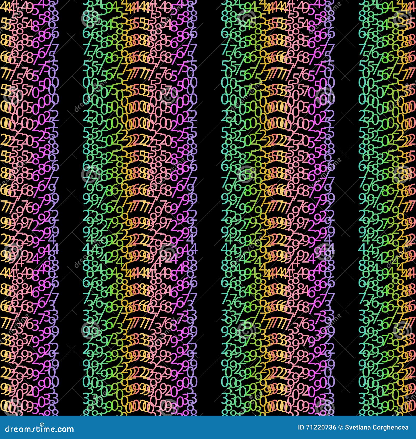 Binary Code Rainbow And Black Green Background With Digits On Sc Stock