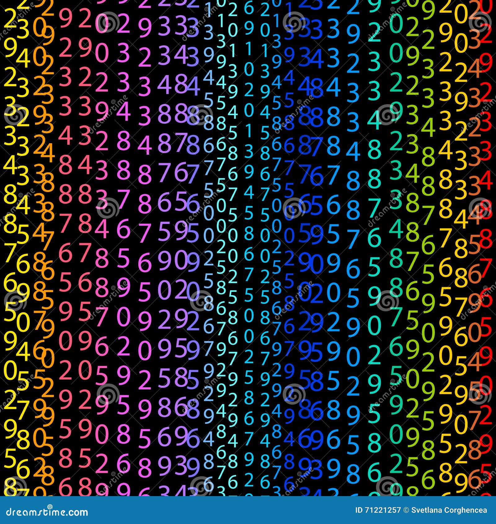 Binary Code Rainbow And Black Green Background With Digits On Sc Stock
