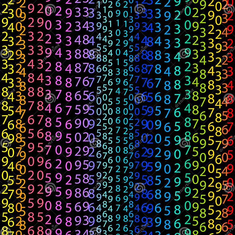 Binary Code Rainbow and Black Green Background with Digits on Sc Stock ...