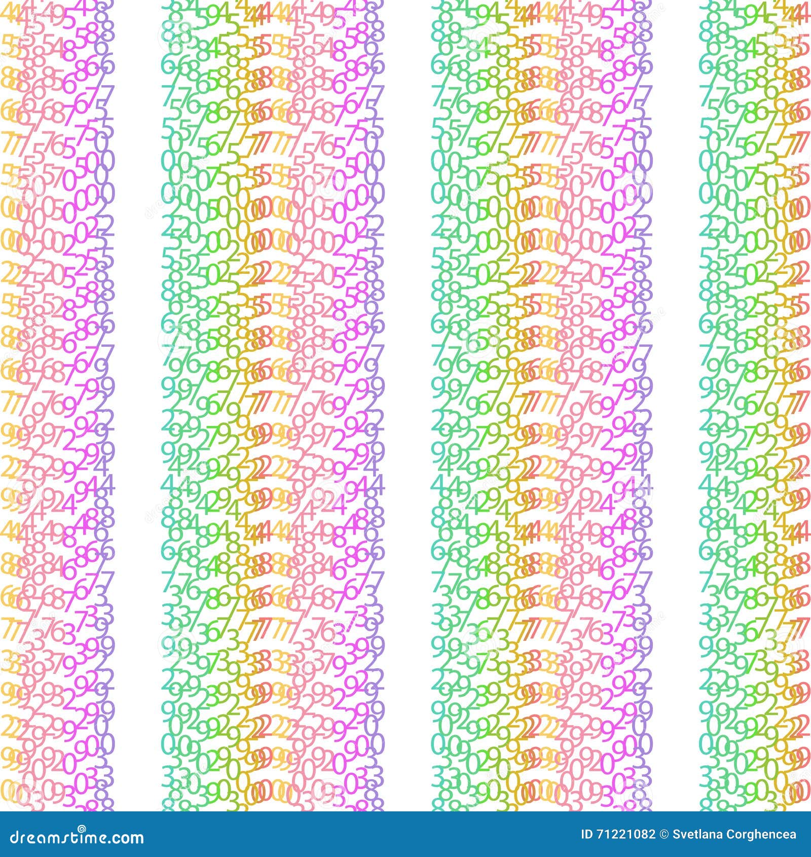 Binary Code Rainbow and White Background with Digits on Screen. Stock ...