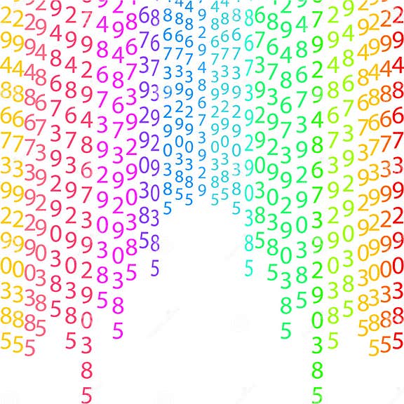 Binary Code Rainbow and White Background with Digits on Screen. Stock ...
