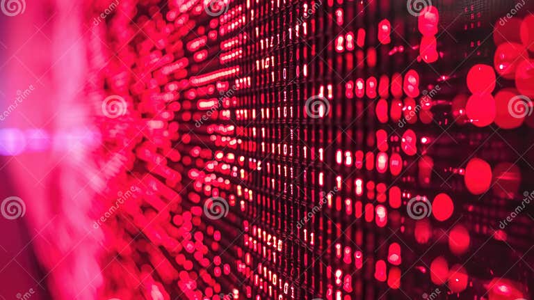 Binary Code Red Glowing Background with Binary Code Technology and Programming Concept AIG535 ...