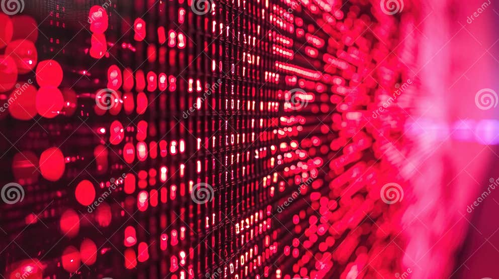 Binary Code Red Glowing Background with Binary Code Technology and Programming Concept AIG535 ...