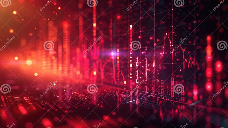 Binary Code Red Glowing Numbers Computer Programming AIG535 Stock Photo - Image of software ...