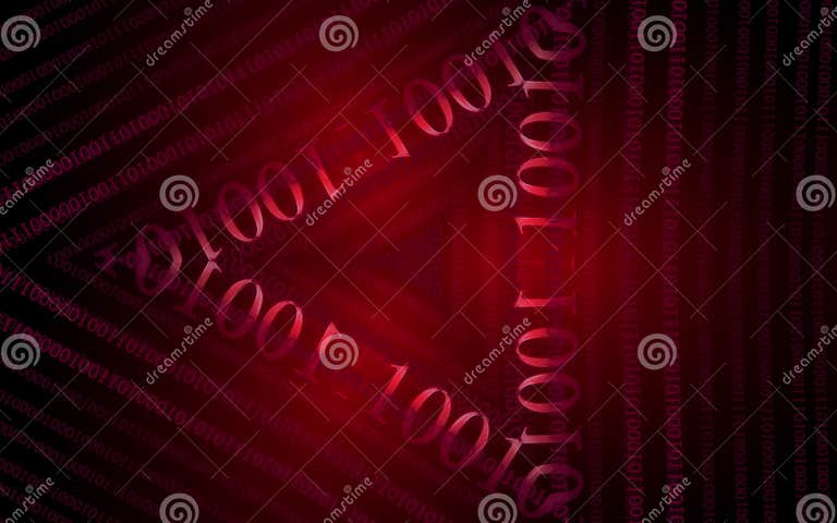 Binary code ,red triangle stock illustration. Illustration of ...