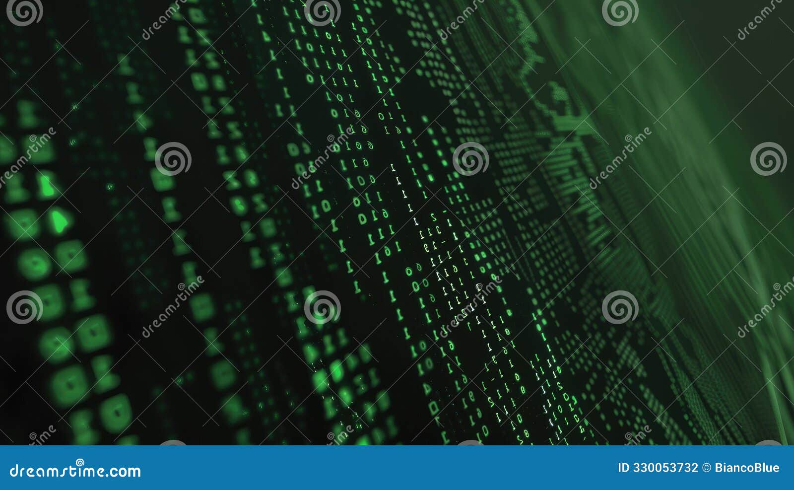 Binary Code Running Down a Screen in a Futuristic Design AIG535 Stock Photo - Image of largess ...
