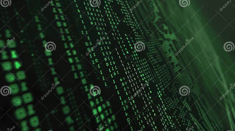 Binary Code Running Down a Screen in a Futuristic Design AIG535 Stock Photo - Image of largess ...