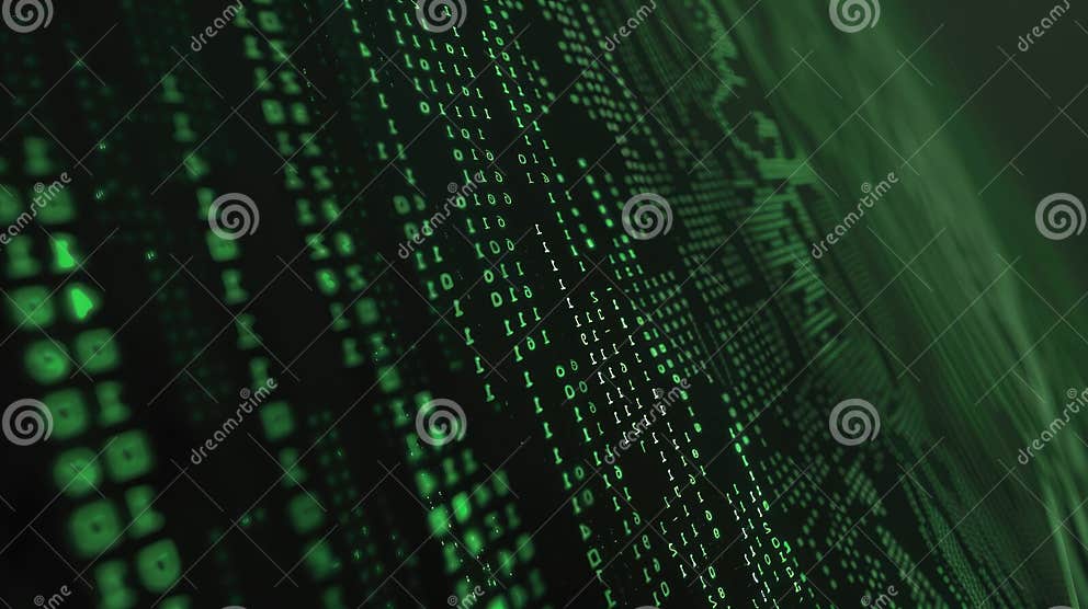 Binary Code Running Down a Screen in a Futuristic Design AIG535 Stock Photo - Image of largess ...