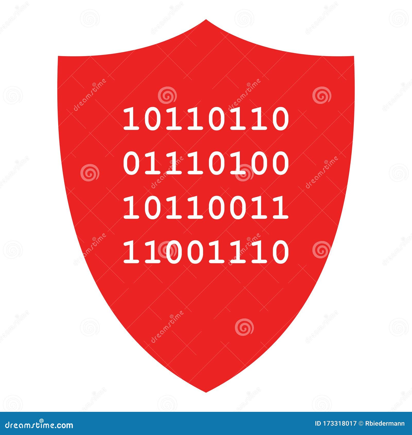 Binary code and shield stock vector. Illustration of guard - 173318017