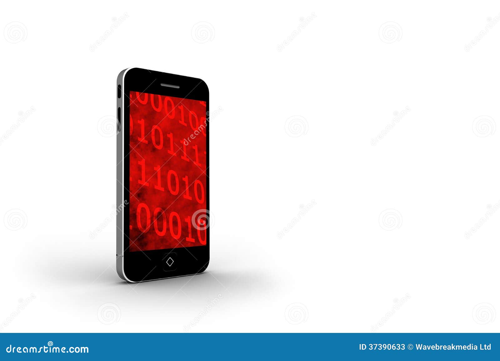 Binary Code on Smartphone Screen Stock Illustration - Illustration of ...