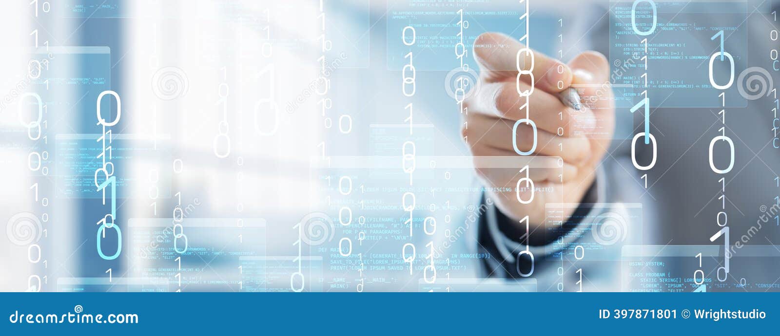 Binary Code And Software Programming Visualization With Interactive ...