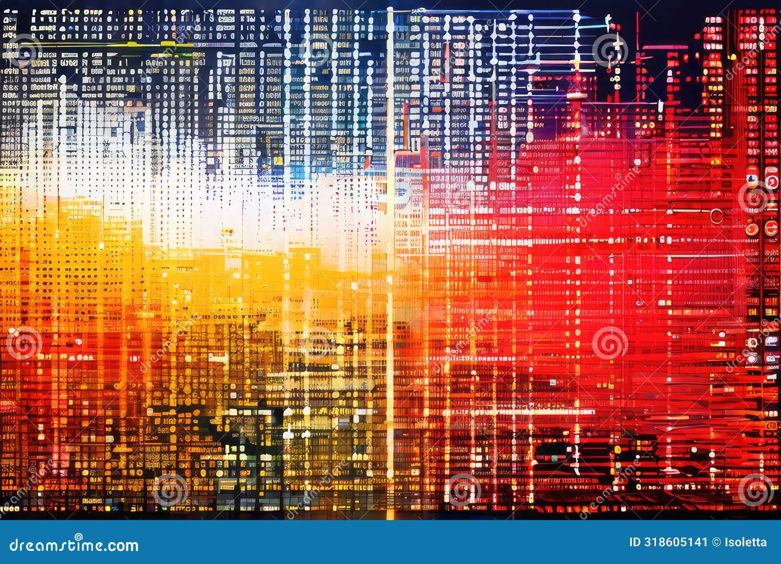 Binary Code Sparkling Cyberspace Matrix Background Stock Image - Image ...