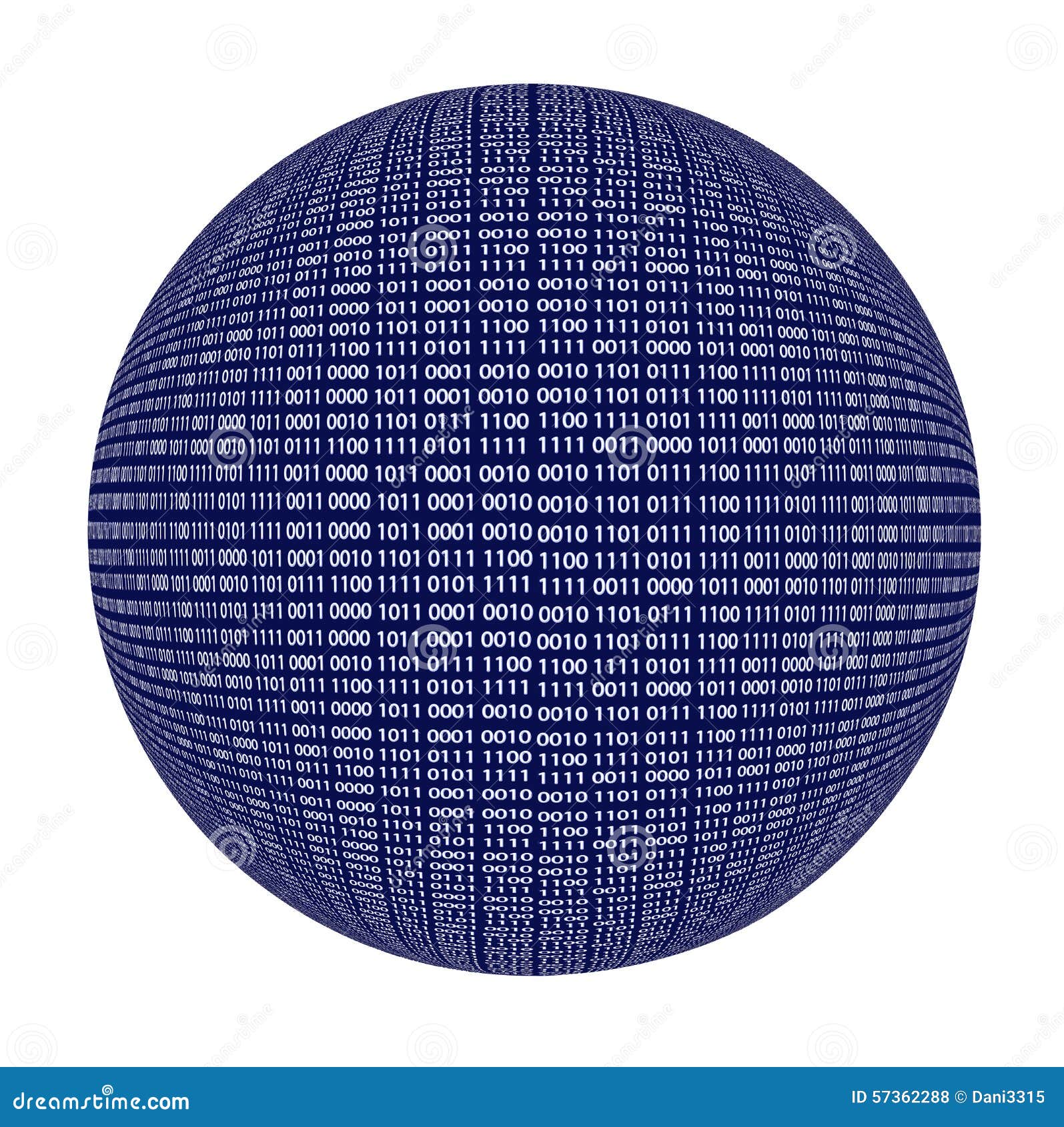 Binary Code Sphere Isolated Over White Stock Illustration ...