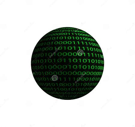 Binary code sphere. stock illustration. Illustration of information ...