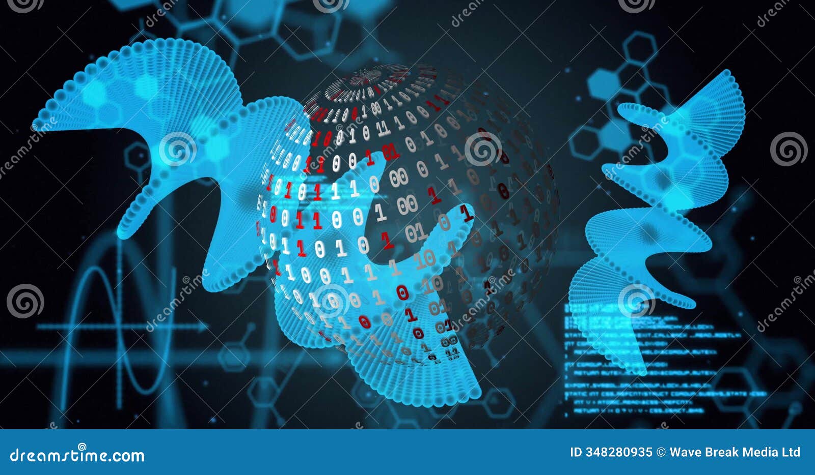 Binary Code Sphere and Molecular Structures, Scientific Data Processing ...
