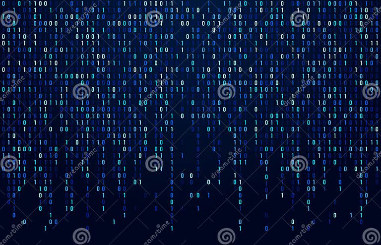 Binary Code Stream. Digital Data Codes, Hacker Coding and Crypto Matrix Numbers Flow. Digitally ...