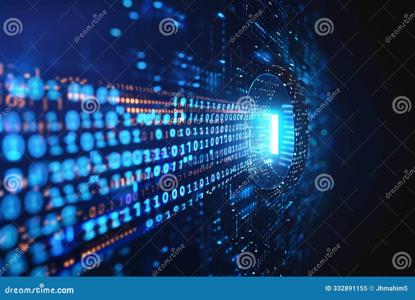 Binary Code Stream Flowing into a Digital Lock Signifying Cybersecurity ... Binary Code Stream Flowing into a Digital Lock Signifying Cybersecurity ...