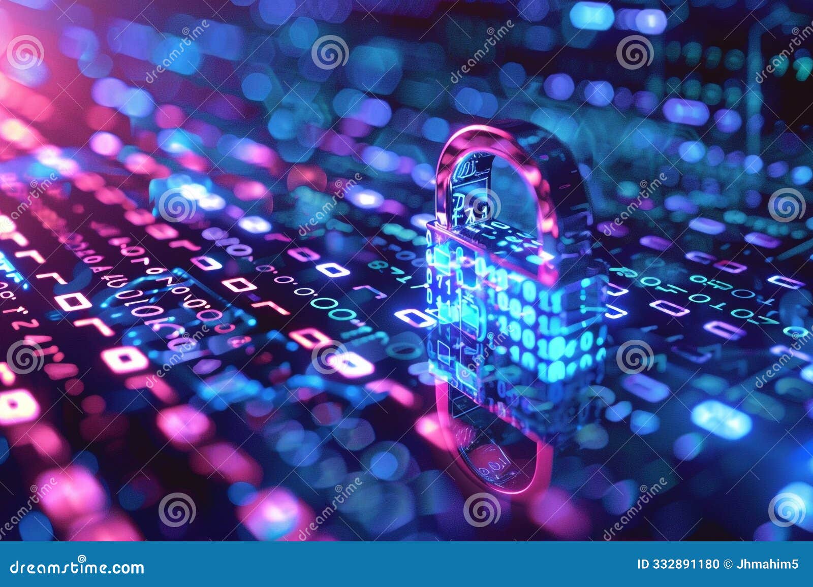 Binary Code Stream Flowing into a Digital Lock Signifying Cybersecurity ... Binary Code Stream Flowing into a Digital Lock Signifying Cybersecurity ...