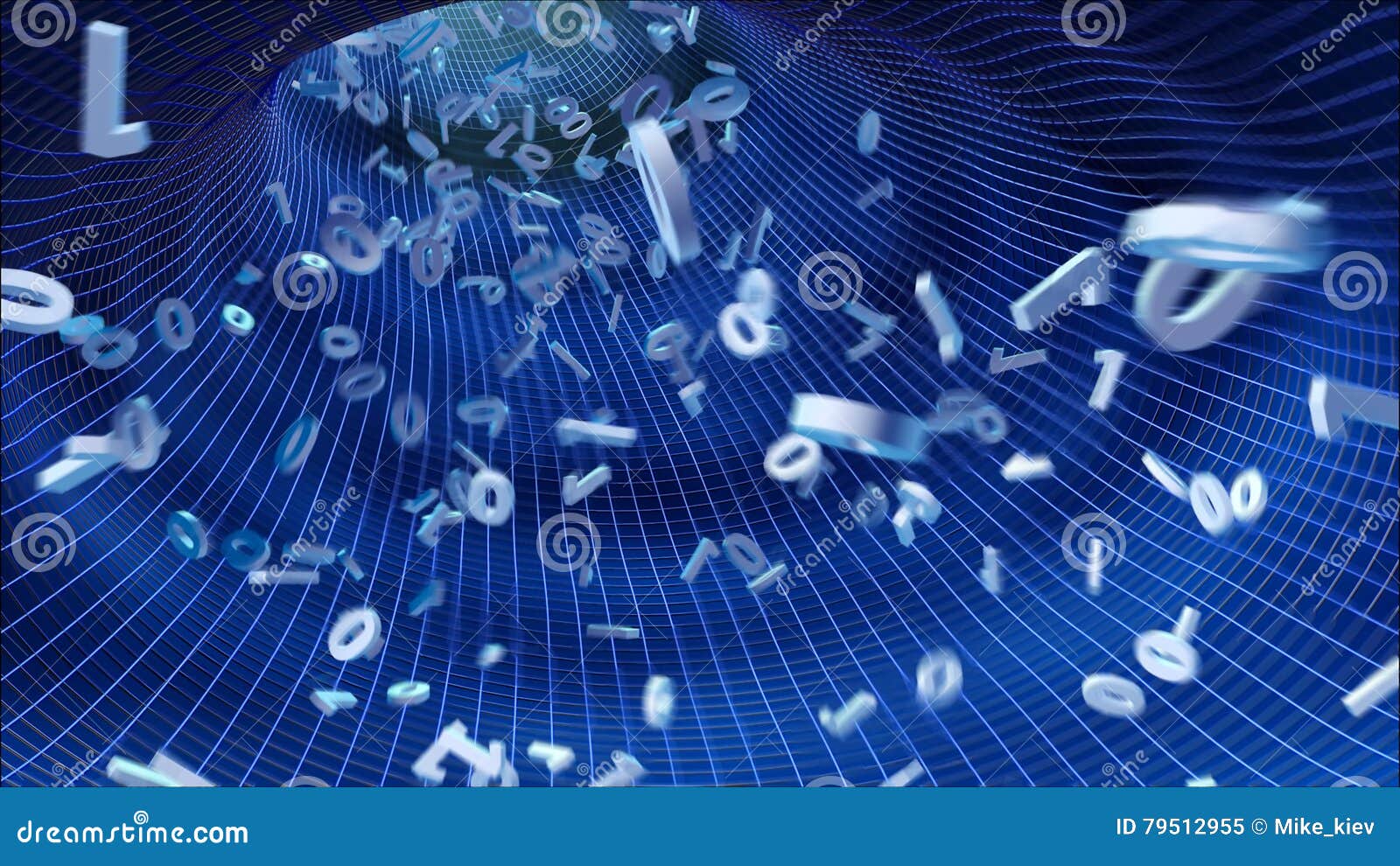 Binary Code Streaming in the Tube Stock Illustration - Illustration of ...