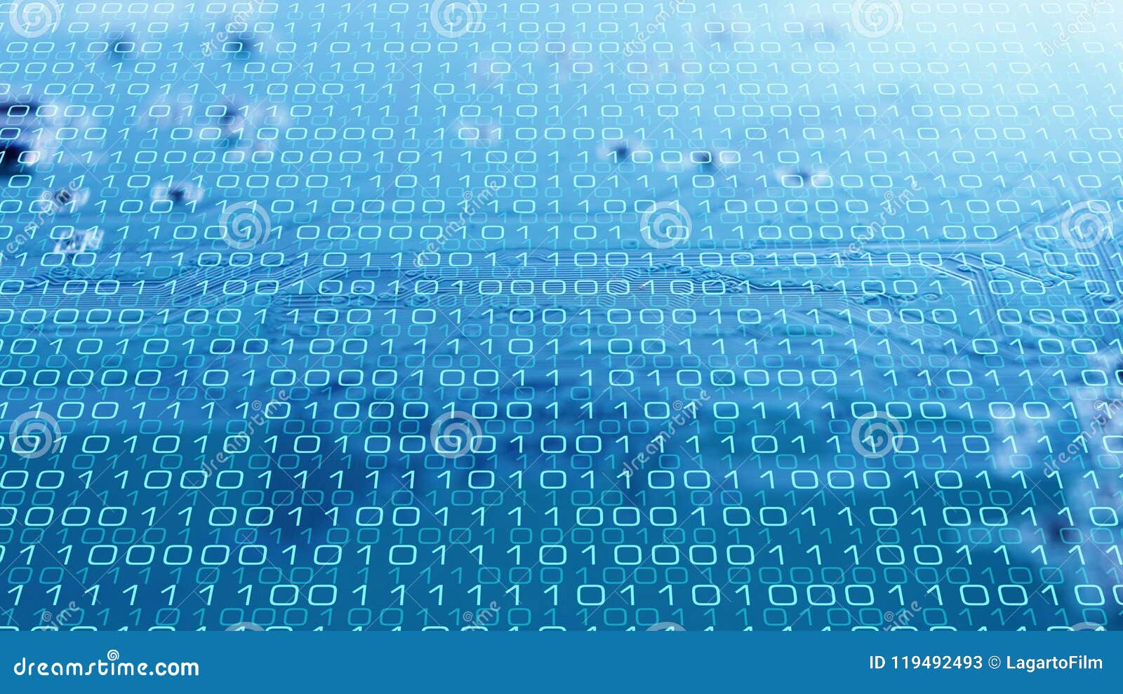 Binary Code and Technology Electronic Chip Stock Illustration ...