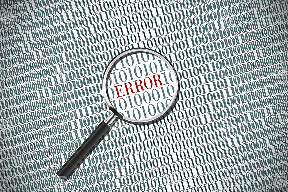 Binary Code with Text Error. Programming Concept Stock Photo - Image of ...