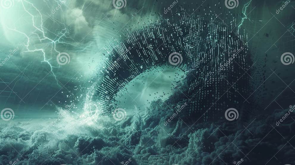 Binary Code Tornado: Chaos in Digital Environments Stock Image - Image ...