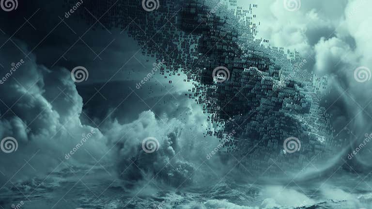 Binary Code Tornado: Chaos in Digital Environments Stock Image - Image ...
