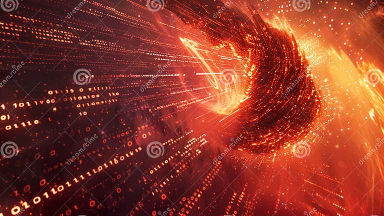 Binary Code Tornado: Chaos in Digital Environments Stock Image - Image of protection, binary ...