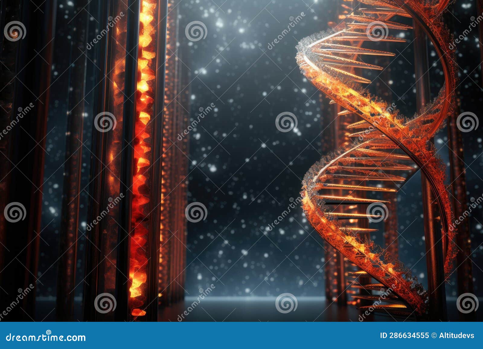 Binary Code Transforming into Dna Structure Stock Illustration ...