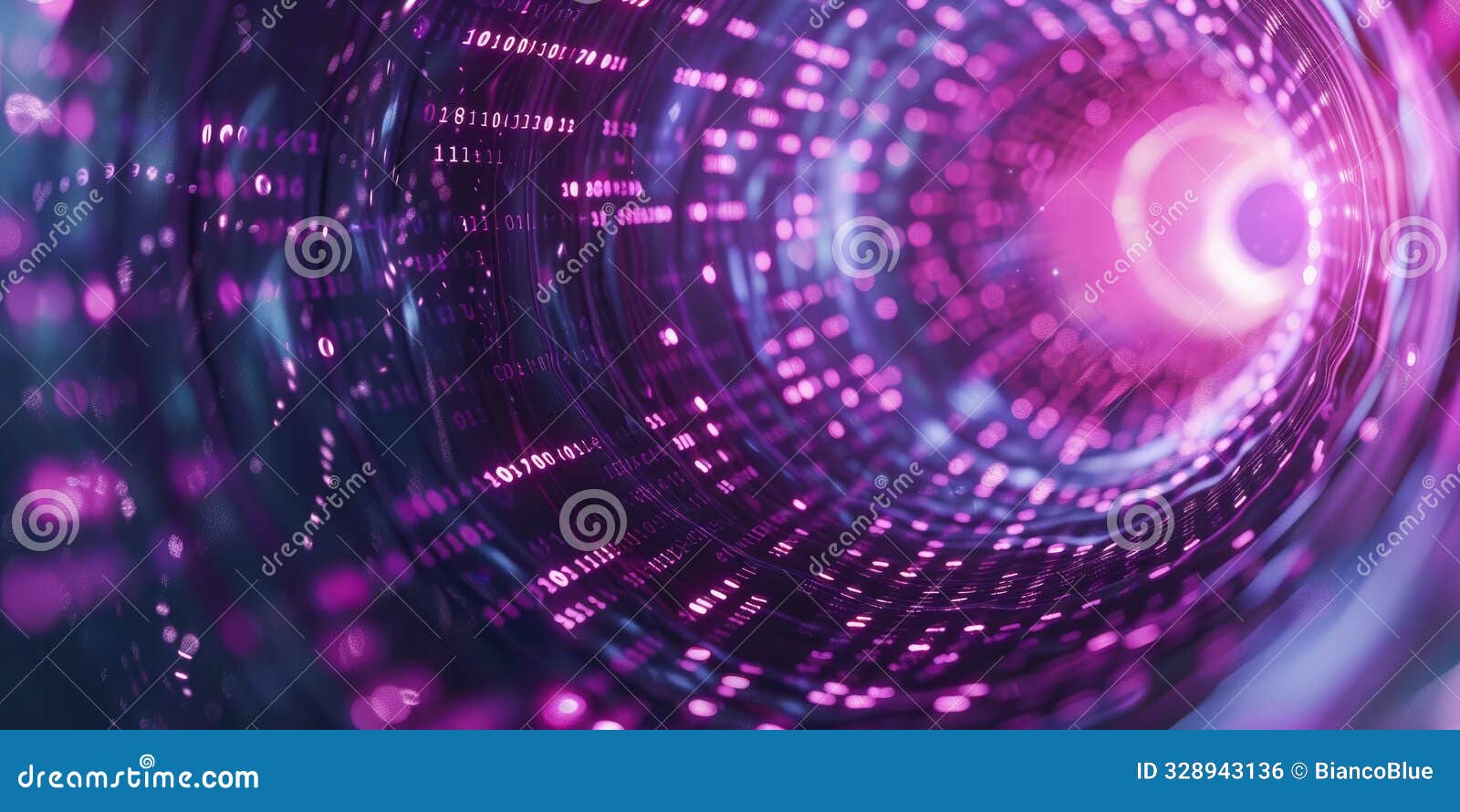 Binary Code Tunnel with Digital Elements. Abstract Art Digital Image. AIG49. Stock Photo - Image ...